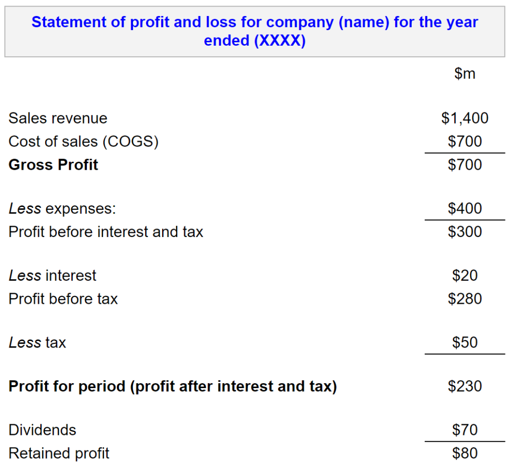 IB Business Management Unit 3.4 Profit and loss account